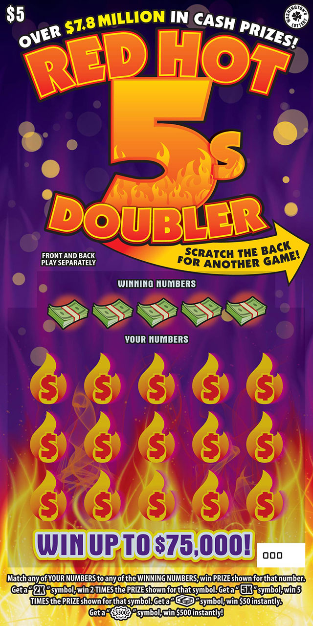 1793 - RED HOT 5S DOUBLER (100) - Washington Lottery